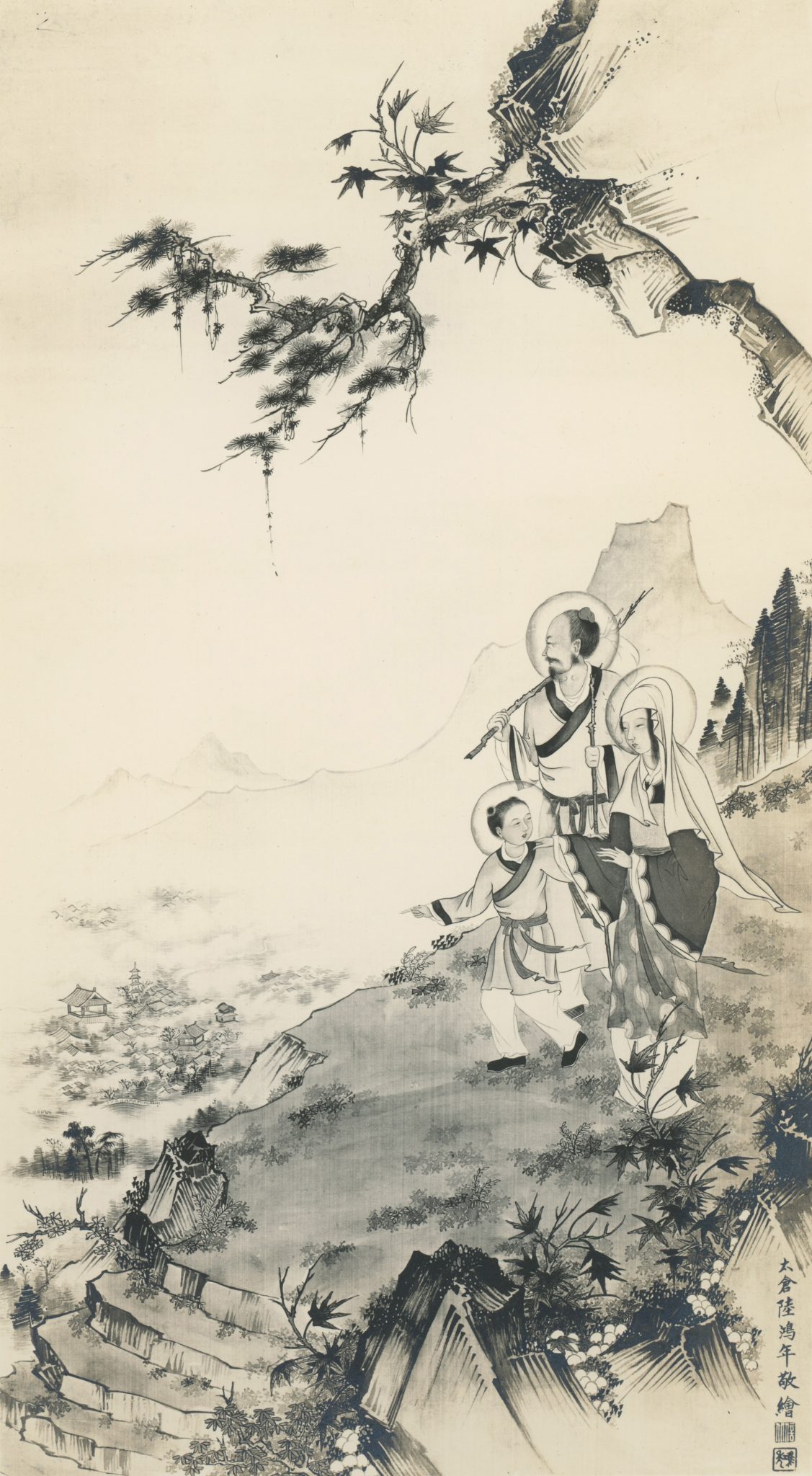 The Holy Family Walking Together – Chinese Christian Posters